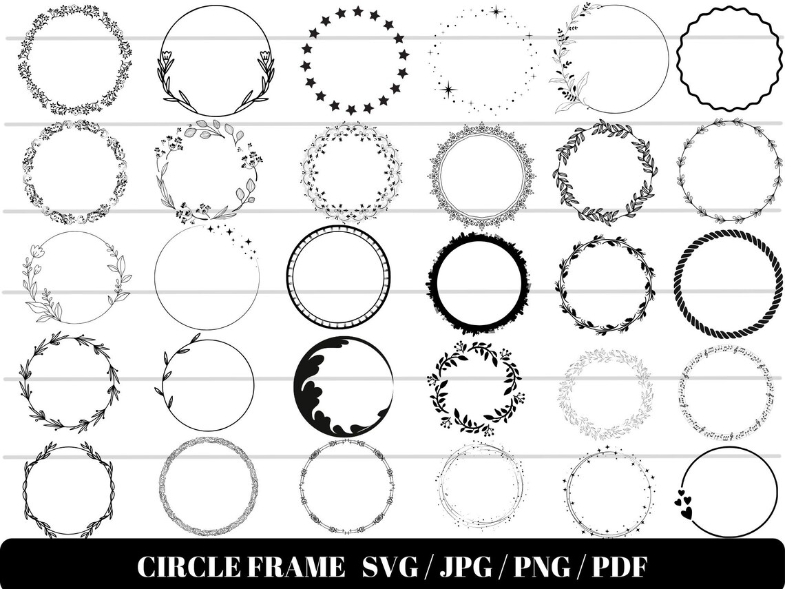 Circle Frame SVG Double Circle Frame SVG Circle SVG Round Frame Svg ...