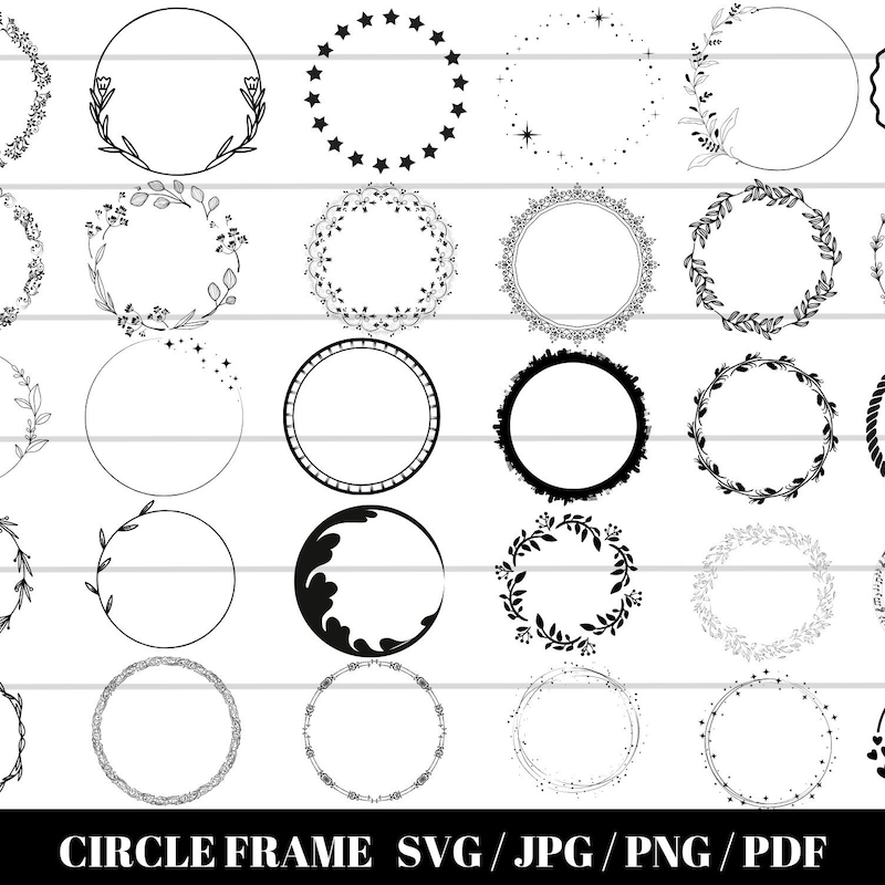 Circle Frame Svg - Etsy
