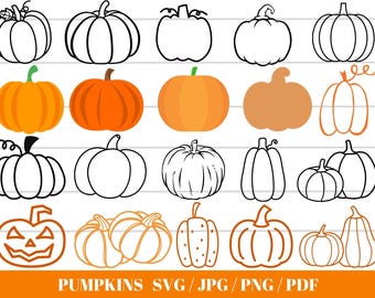 Instant Download Pumpkin, Svg, Png, Jpg, Pdf, Pumpkins Bundle, Digital ...