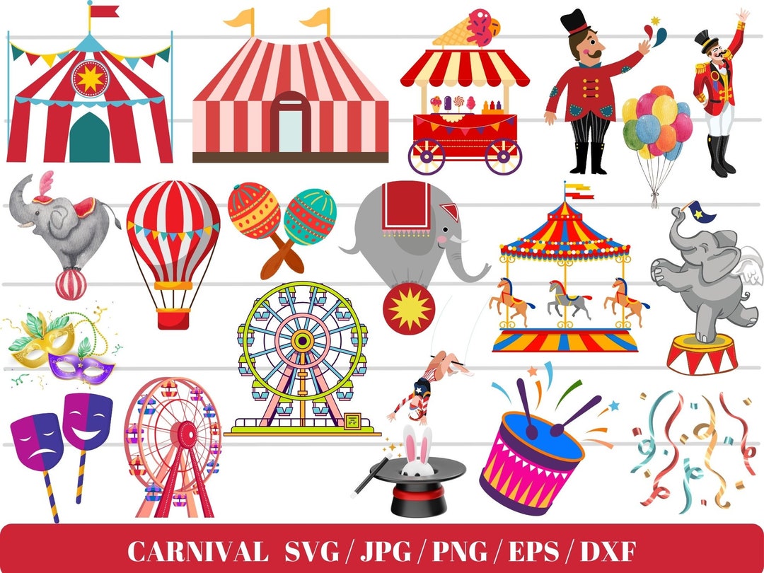 Circus Clipart, Circus Printable , Circus PNG and SVG, Carnival Clip ...