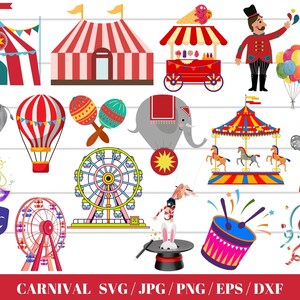 Circus Clipart, Circus Printable , Circus PNG and SVG, Carnival Clip ...