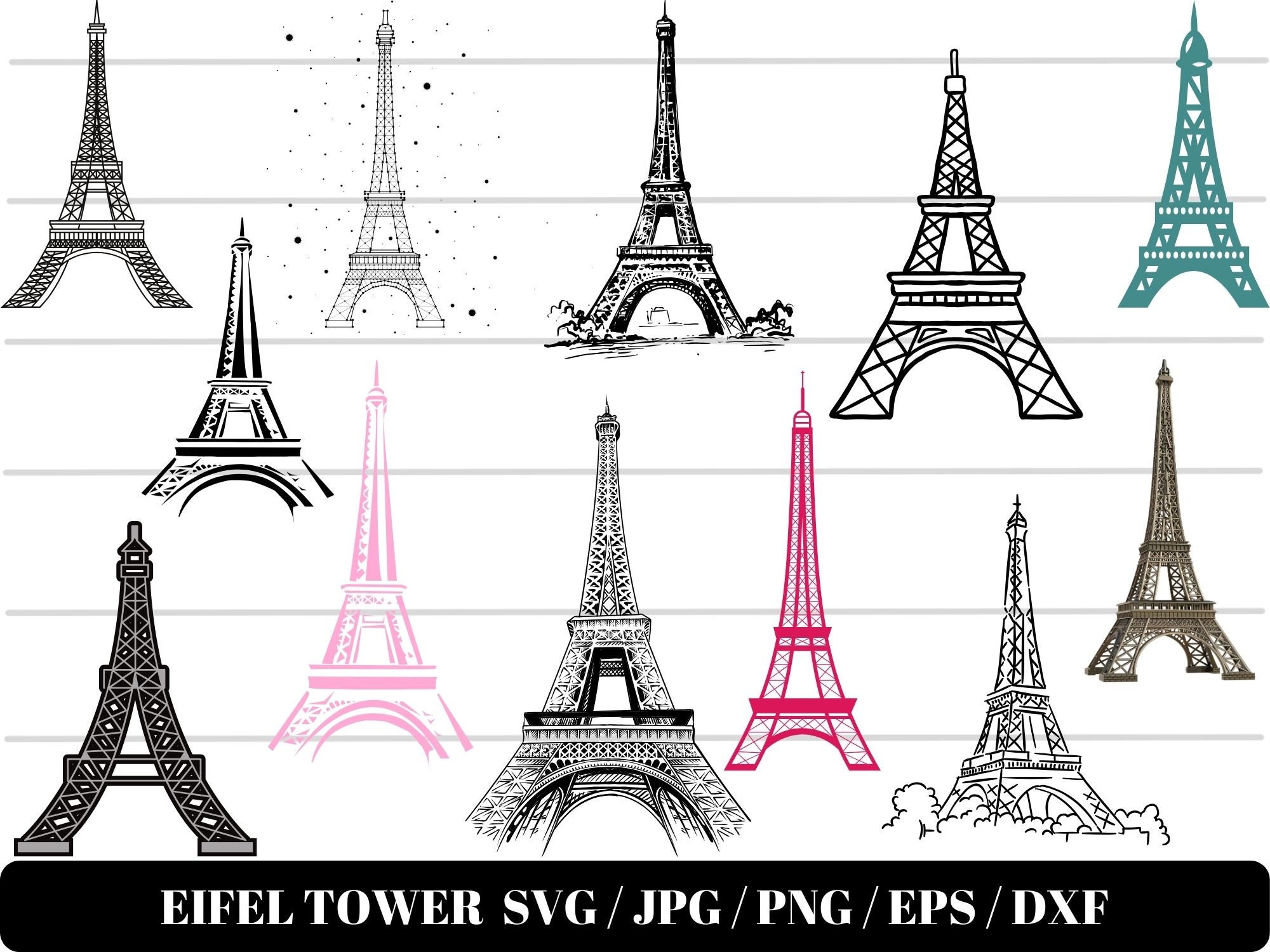 Eiffel Tower Vector, Torre Eiffel Dxf, Vector Torre Eiffel, Laser Cut ...