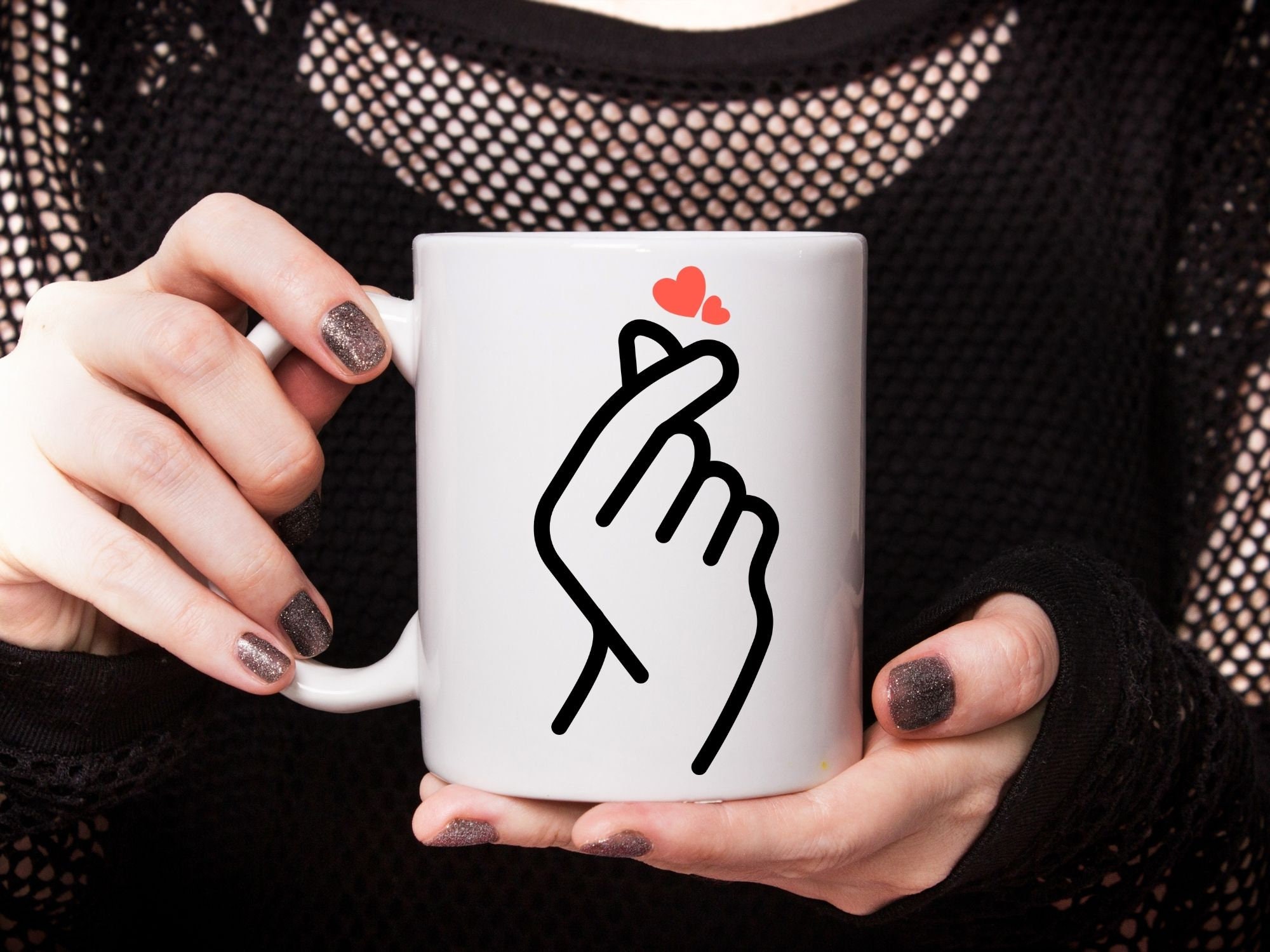 Korean Finger Heart Svg , Korean Love Sign Svg , Finger Heart Cricurt ...