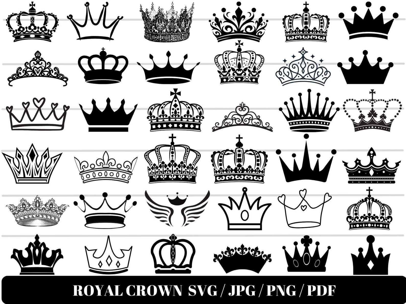 Royal Crown SVG File, King Crown SVG, Queen Crown SVG, Princess Tiara ...