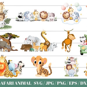 Jungle Animals SVG Set. Safari Animals SVG. Cricut Cut Files, Layered ...