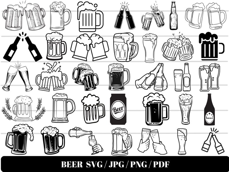 BEER SVG BUNDLE, Beer Clipart Bundle, Beer Svg for Cricut, Beer Bottle ...