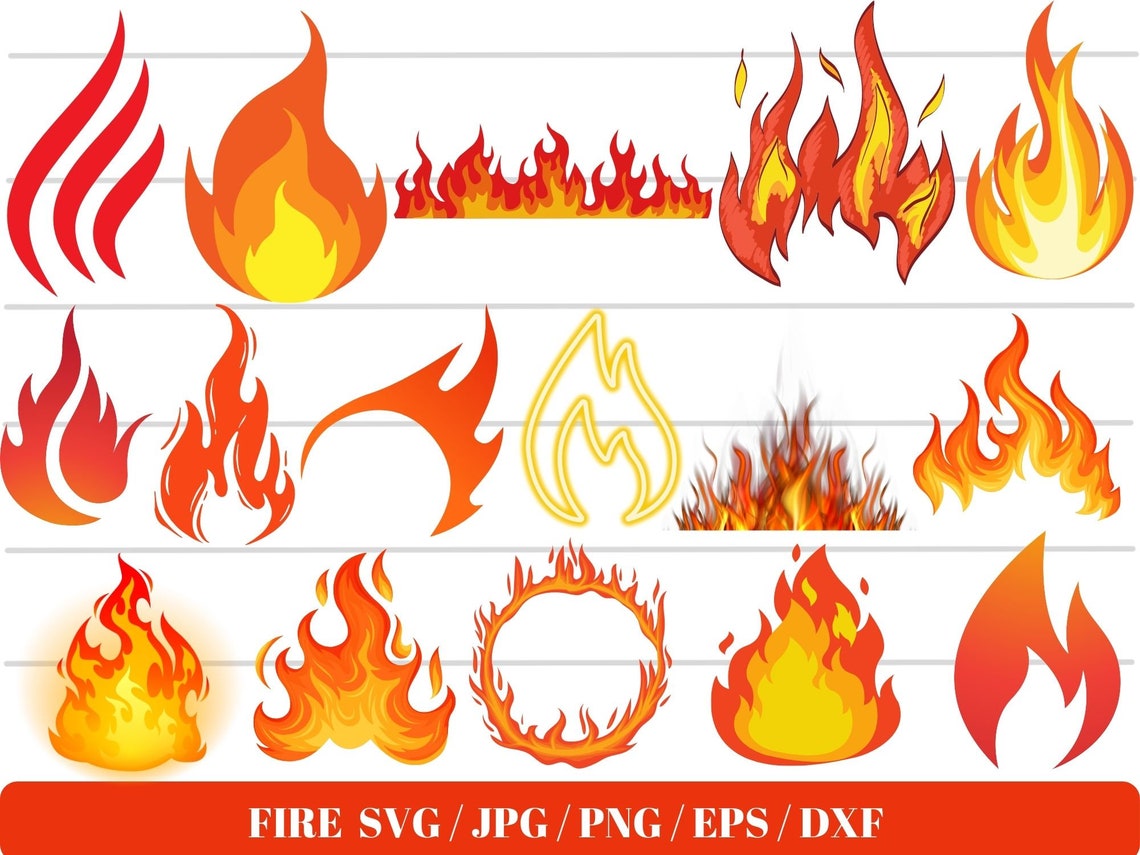 Fire SVG Bundle, Fire Clipart, Fire Svg Files, Fire Flames Svg, Flames ...