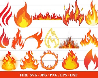 Fire SVG Bundle, Fire Flame Svg, Fire Clipart, Fire Svg Files, Burn Svg ...