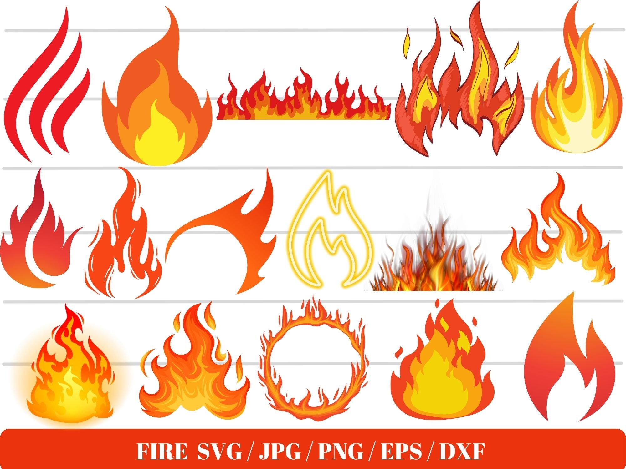 Fire SVG Bundle, Fire Clipart, Fire Svg Files, Fire Flames Svg, Flames ...