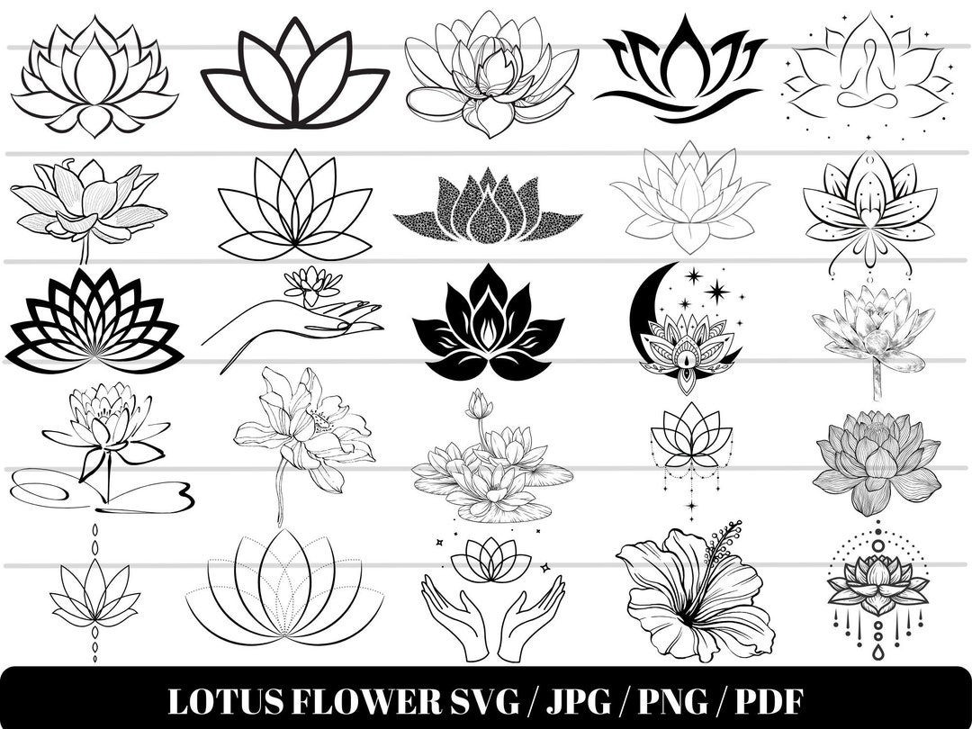 Lotus Flower SVG, Lotus Svg, Lotus Silhouette, Zentangle Lotus Svg ...