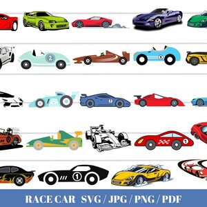 Racing Svg Bundle, Retro Race Car Svg, Race Car Svg, Race Car Clipart ...