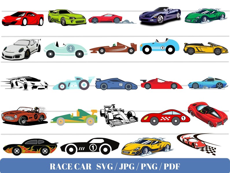 Racing Svg Bundle, Retro Race Car Svg, Race Car Svg, Race Car Clipart ...