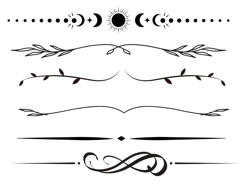 TEXT DIVIDERS SVG, Text Dividers for Cricut , Text Divider Clipart ...