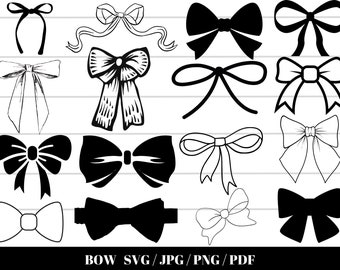 Set of 9 Bows Svg Bundle, 3D Bow Svg File, Bow Cut Files, Bow Laser ...