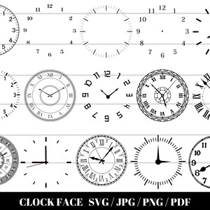 Clock Face SVG Bundle, Clock Svg, Clock Numbers Svg, Roman Numeral ...