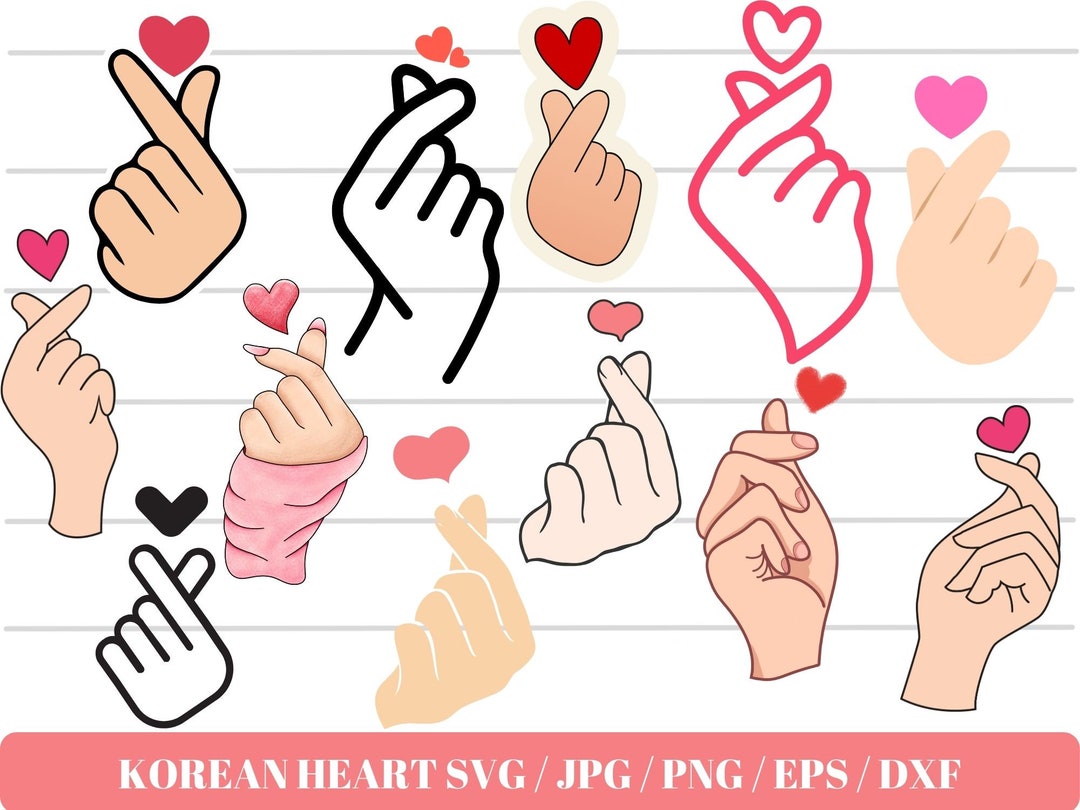 Korean Finger Heart Svg , Korean Love Sign Svg , Finger Heart Cricurt ...