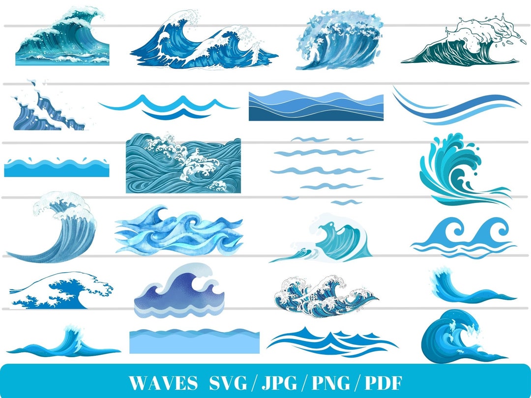WAVE SVG, Wave Bundle Svg, Wave Cut Files , Wave Clipart , Wave Cricut ...