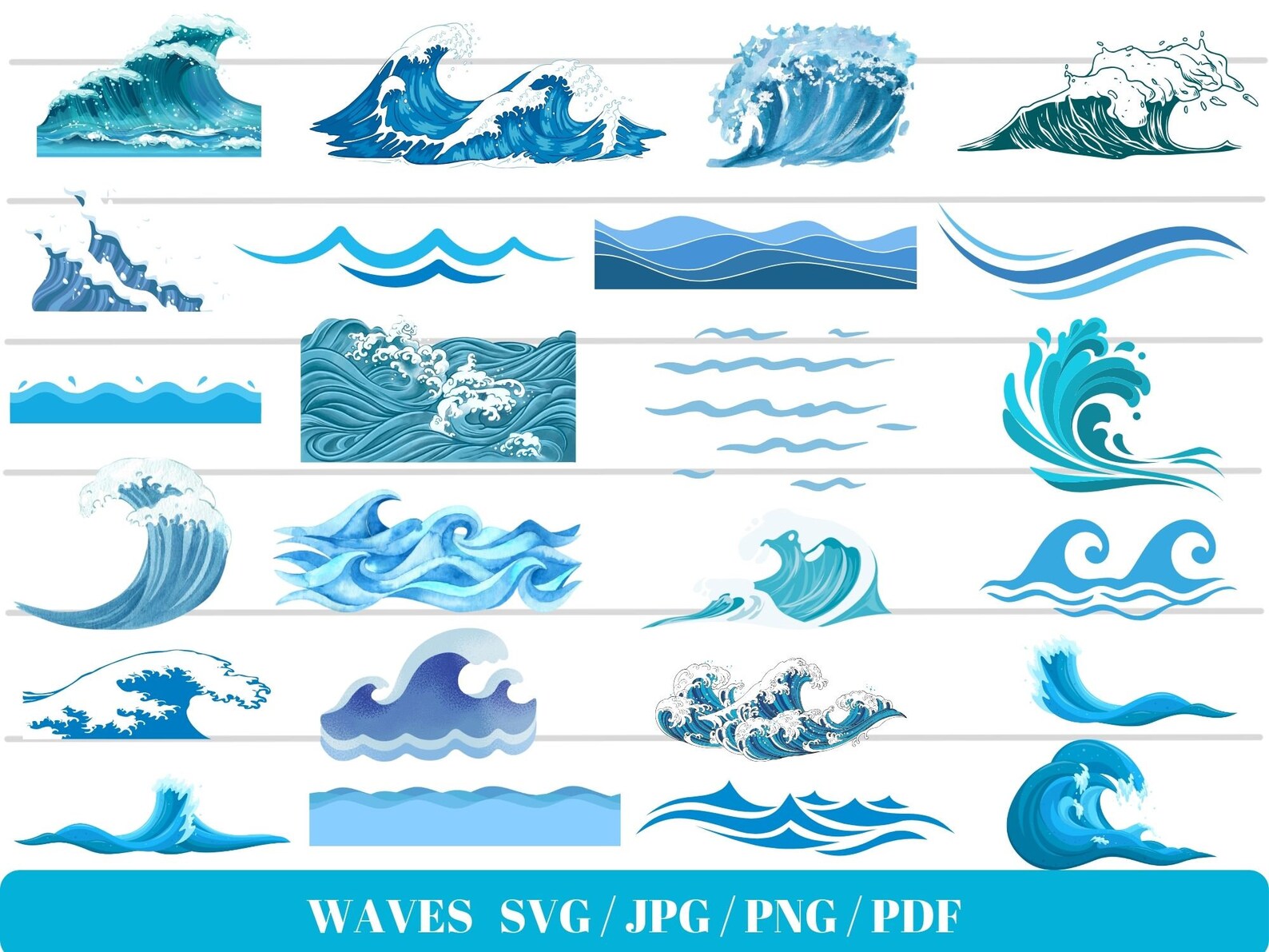 WAVE SVG, Wave Bundle Svg, Wave Cut Files , Wave Clipart , Wave Cricut ...