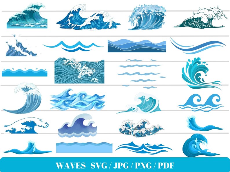WAVE SVG, Wave Bundle Svg, Wave Cut Files , Wave Clipart , Wave Cricut ...
