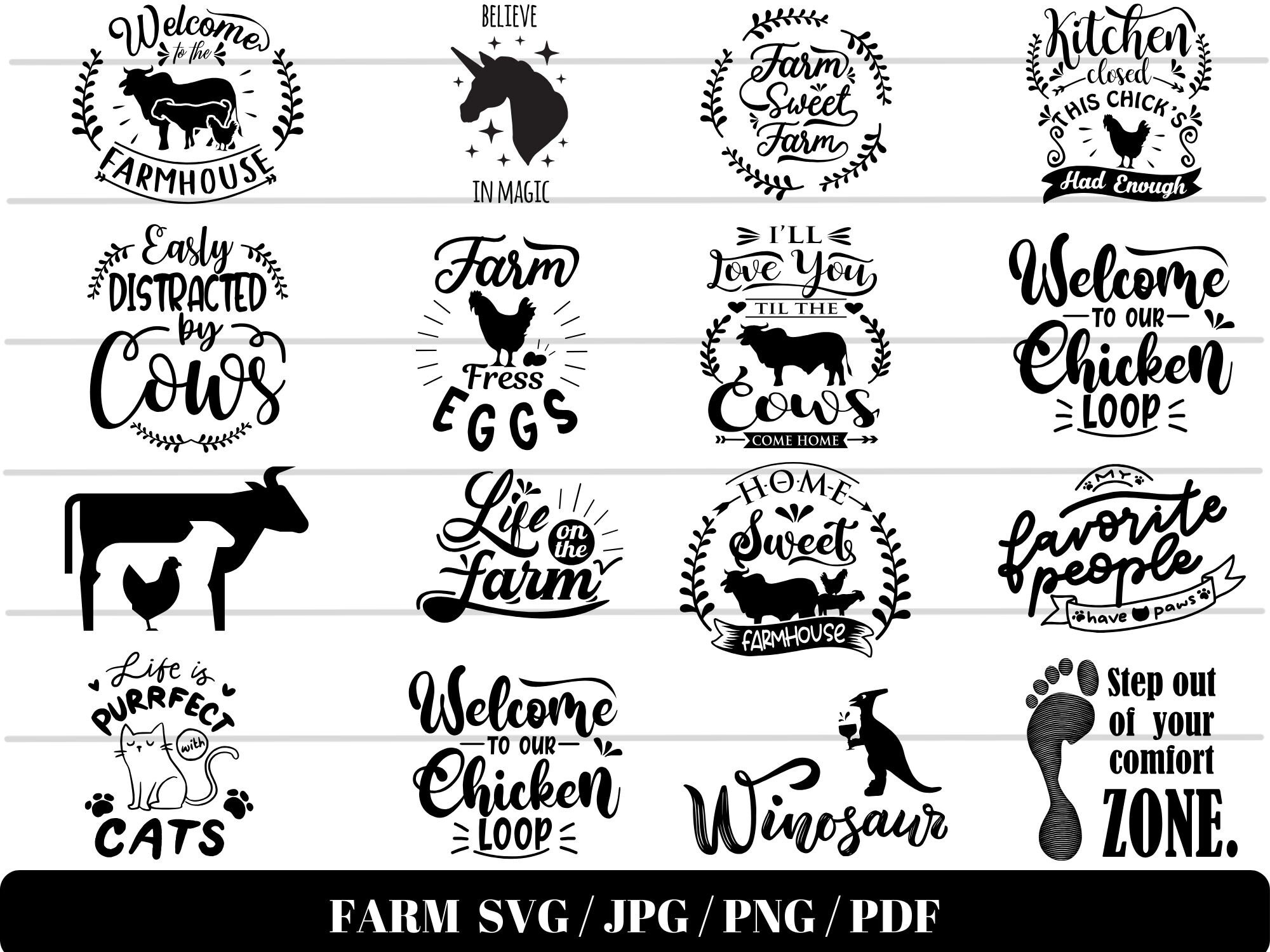 Farmhouse Svg Bundle, Farm Svg Files, Home Sweet Home Svg, Farm Sayings ...