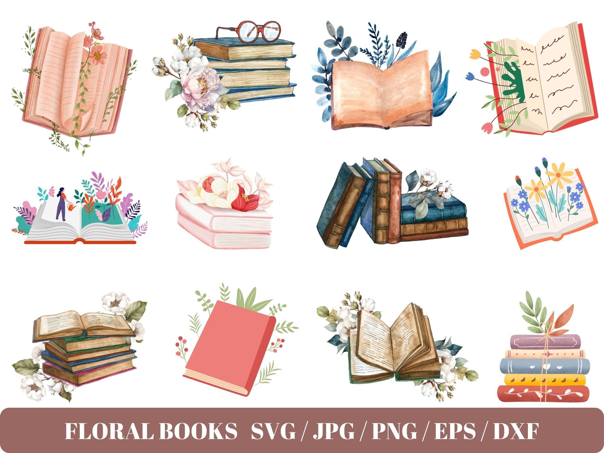 Books SVG Books SVG Bundle Books Silhouette Books Cut File Book Club ...