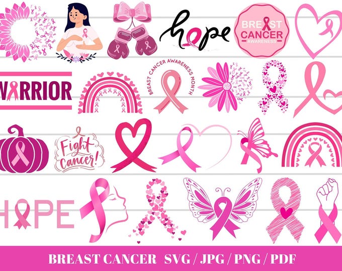 Breast Cancer Awareness Heart SVG, Cancer SVG, Breast Cancer SVG ...