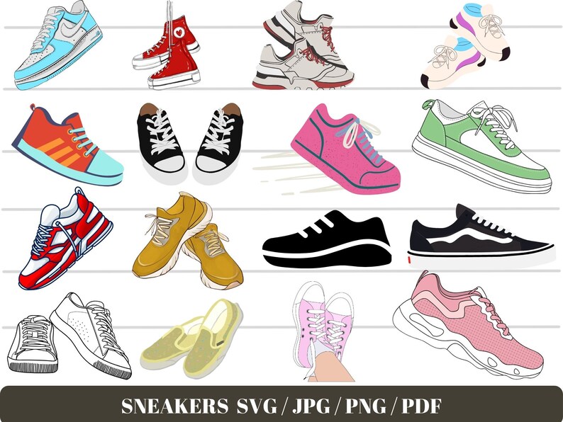Sneaker Svg Bundle, Sneakers Svg, Running Shoes, Sneaker Clipart, Png ...
