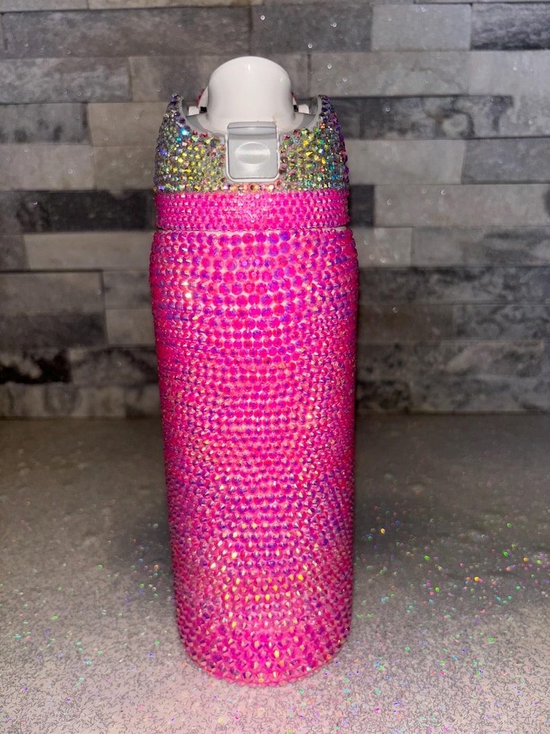 Rhinestone / Bedazzled Waterbottle, Hand Crafted. - Etsy