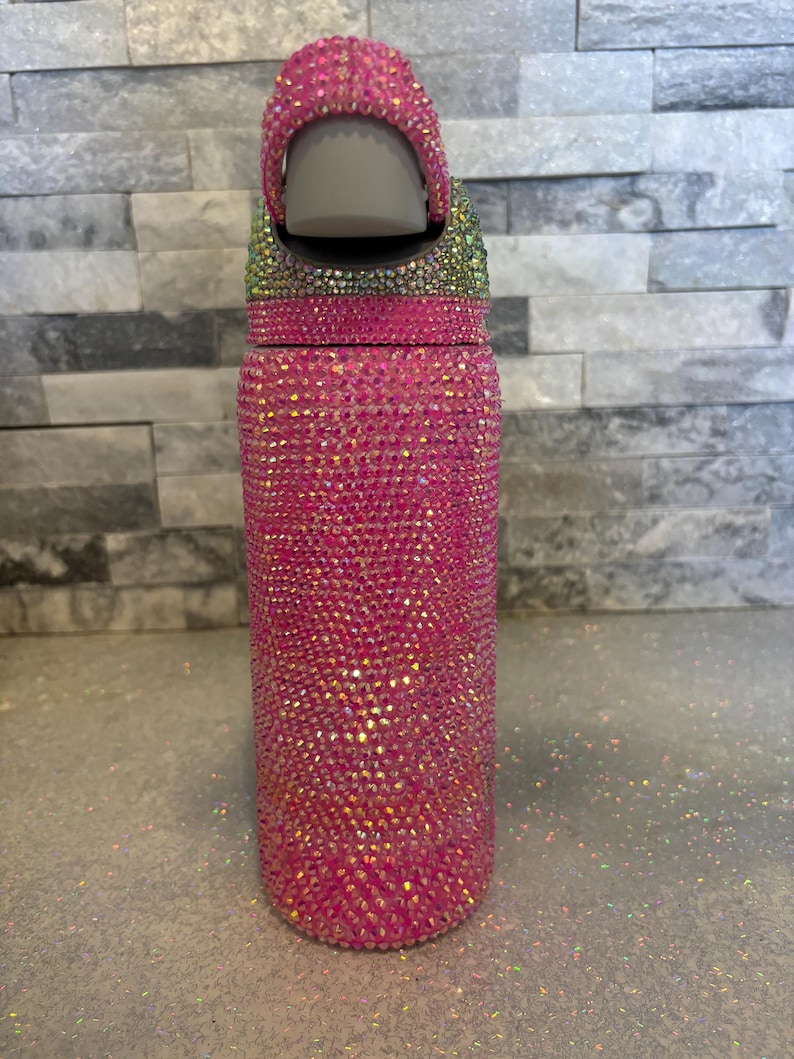 Rhinestone / Bedazzled Waterbottle, Hand Crafted. - Etsy