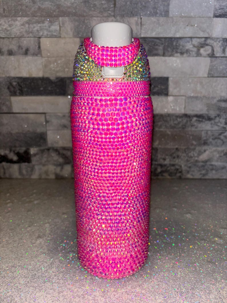 Rhinestone / Bedazzled Waterbottle, Hand Crafted. - Etsy