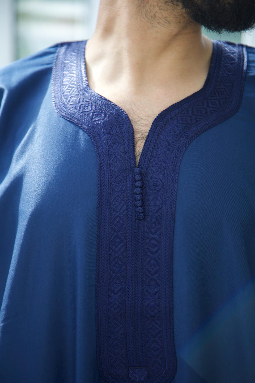 Majestic Thobes: Premium Royal Blue Gandora, Moroccan Maghrebi Thobe ...