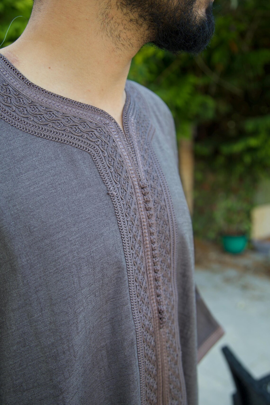 Majestic Thobes: Luxury Ultimate Brown Gandora, Moroccan Maghrebi Thobe ...