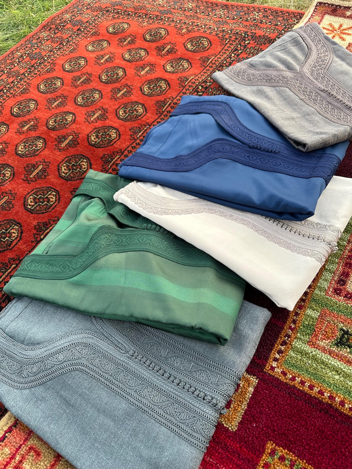 Majestic Thobes: Premium Royal Blue Gandora, Moroccan Maghrebi Thobe ...