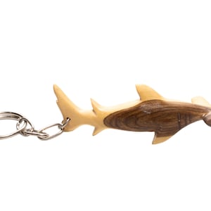 Hand-carved Wooden Hammerhead Shark Keychain: Nautical Ocean Gift - Etsy