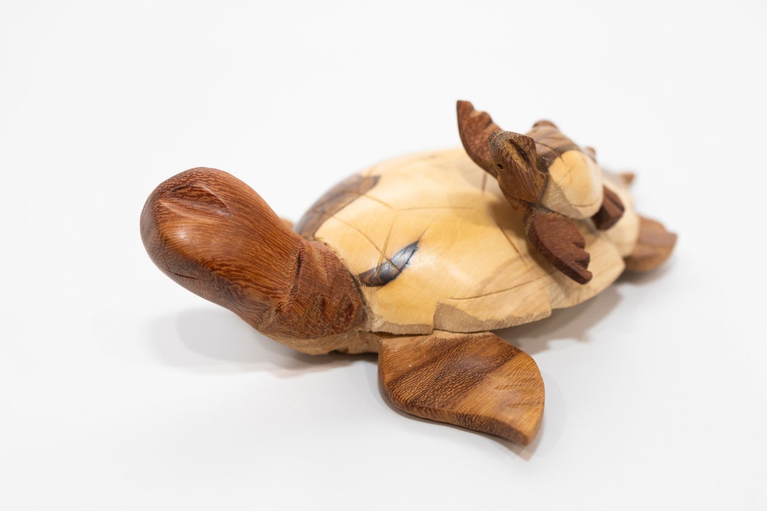 Hand-carved Wooden Sea Turtle Sculpture - Etsy