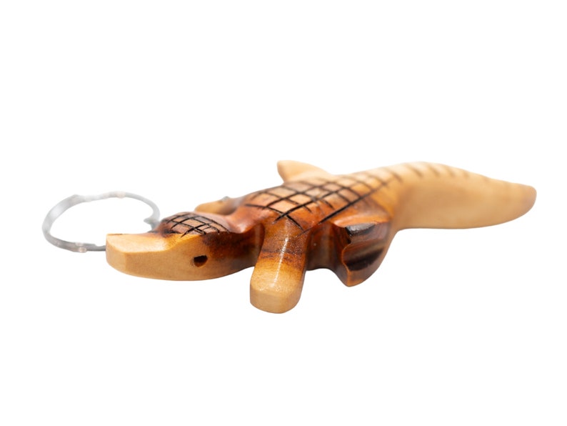 Hand-carved Wooden Crocodile Keychain: Wildlife Art Gift - Etsy