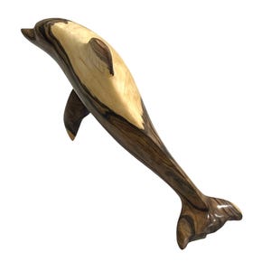 Hand-carved Wooden Dolphin Figurine - Artisan Craftsmanship, Natural ...