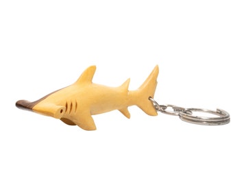 Hand-carved Wood Shark Keychain Unique Sea Animal Art Gift Idea - Etsy