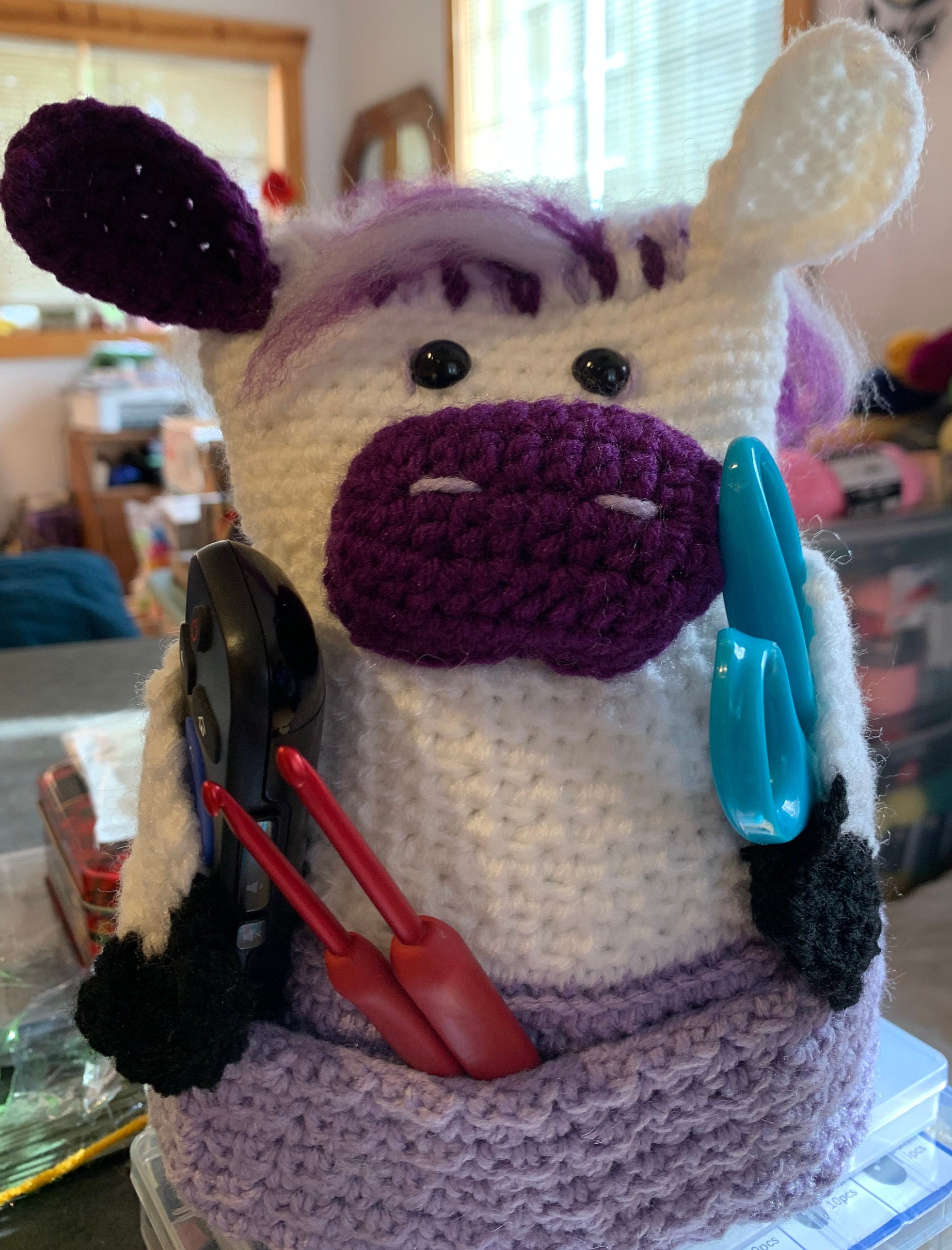 Quirky Cow Desk Organizer & Decor /remote Control Caddy, Handmade ...