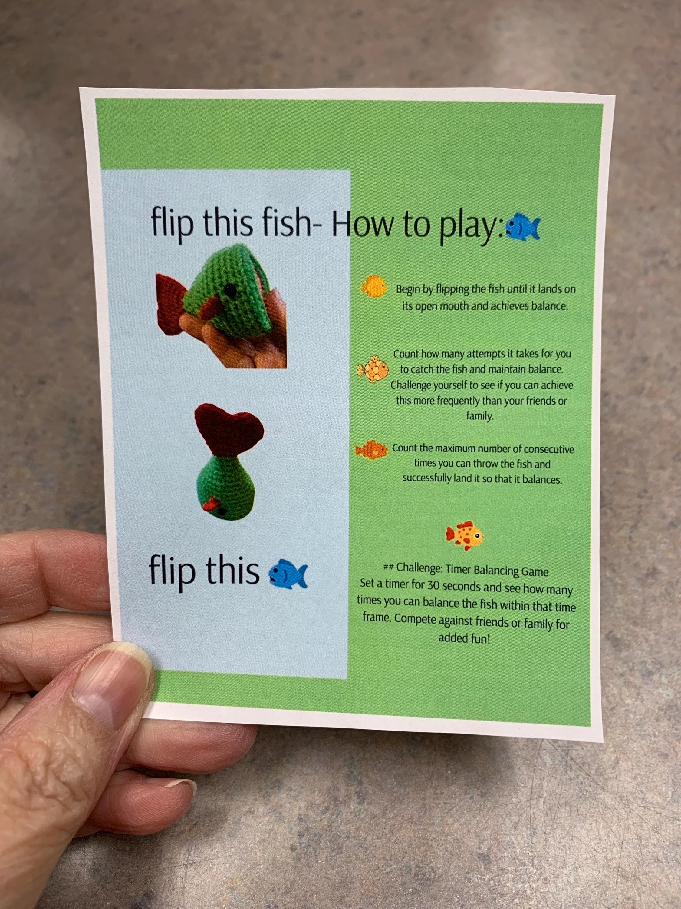 Printable: Instructions on How to Play the Flip This Fish Game ...