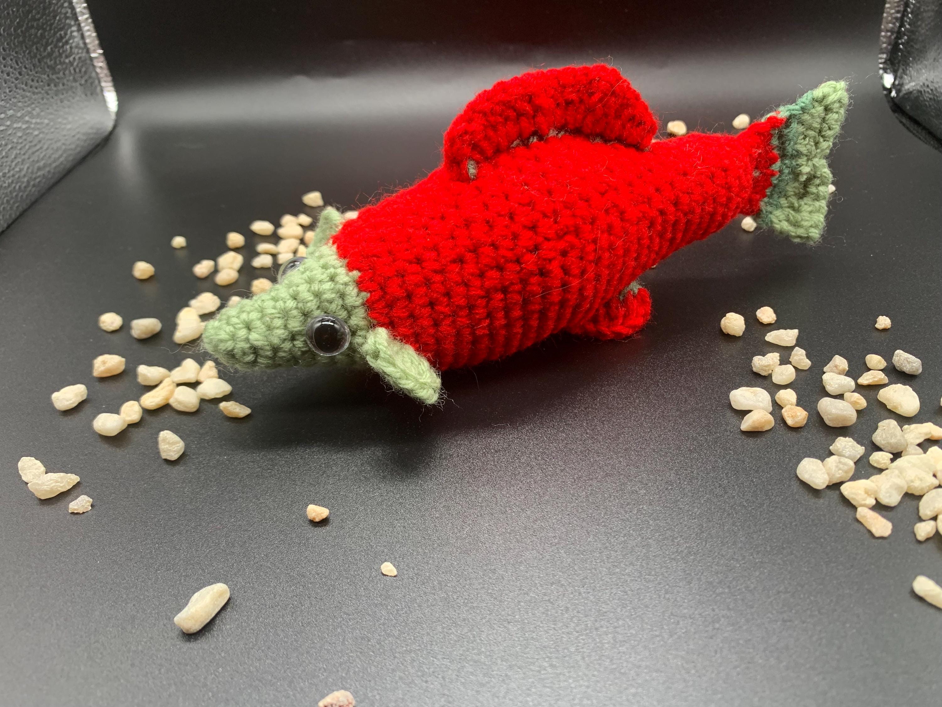 Crochet Red Sockeye Salmon Plushie: Fisherman Gift - Etsy