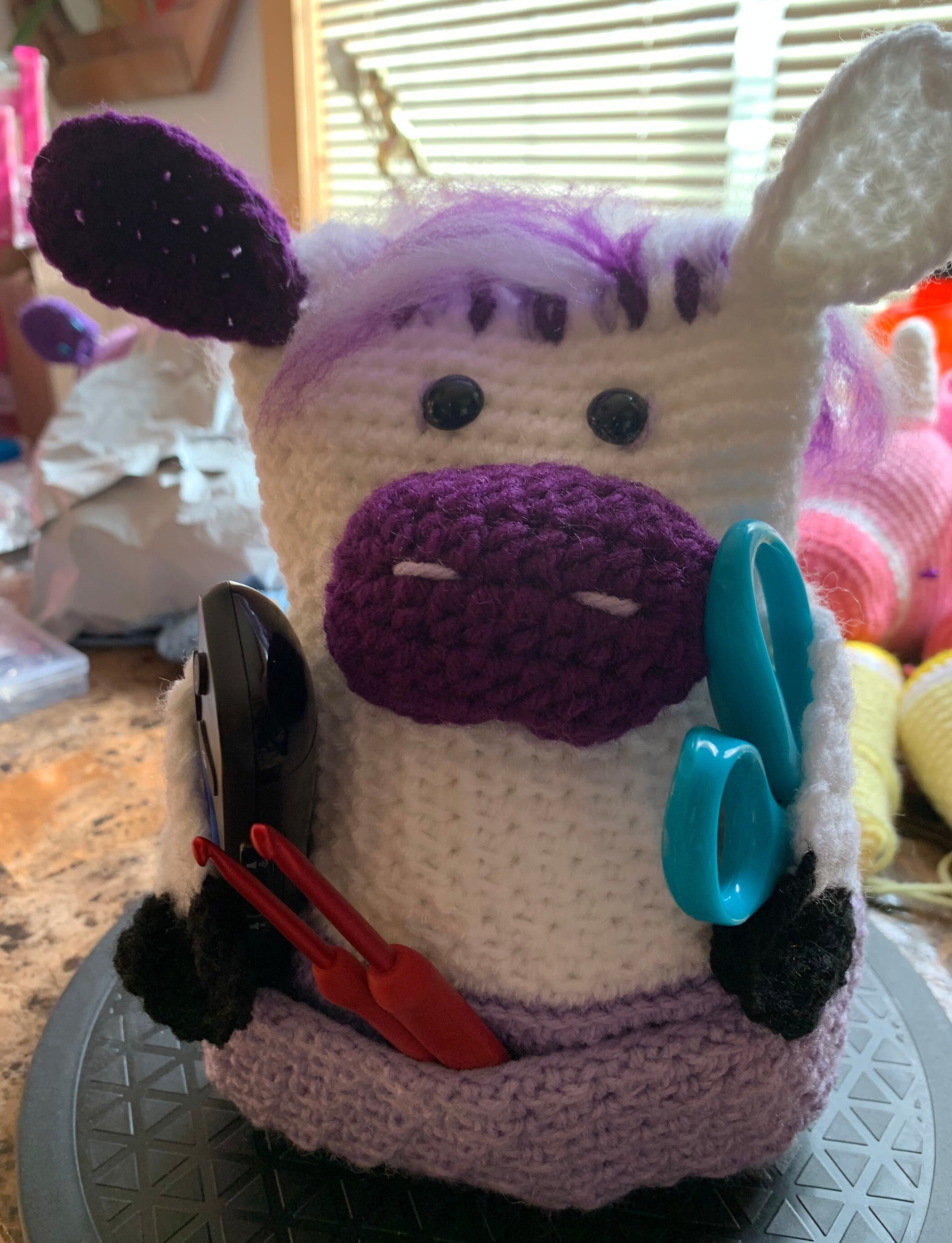 Quirky Cow Desk Organizer & Decor /remote Control Caddy, Handmade ...