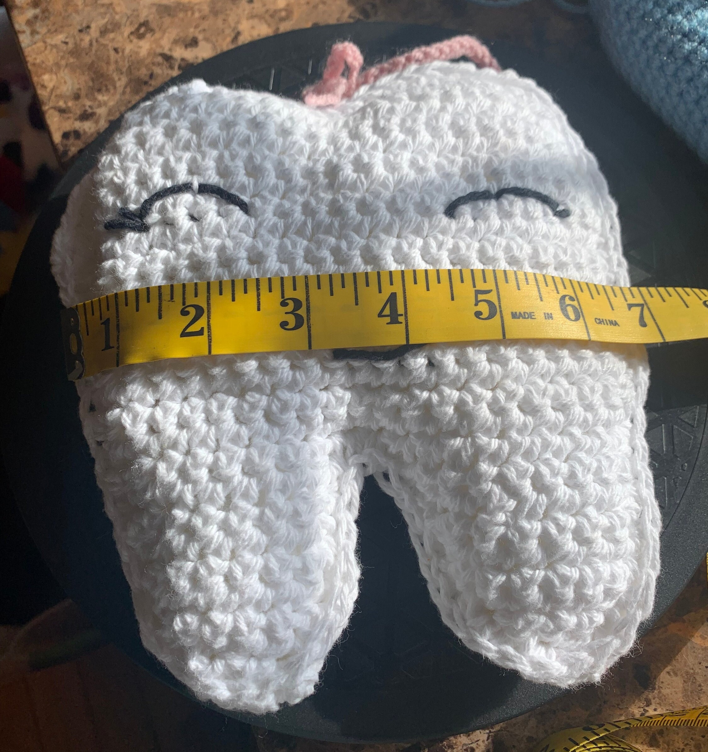 Handmade Crochet, Tooth Shaped Pillow, Pouch for the Tooth Fairy Child ...