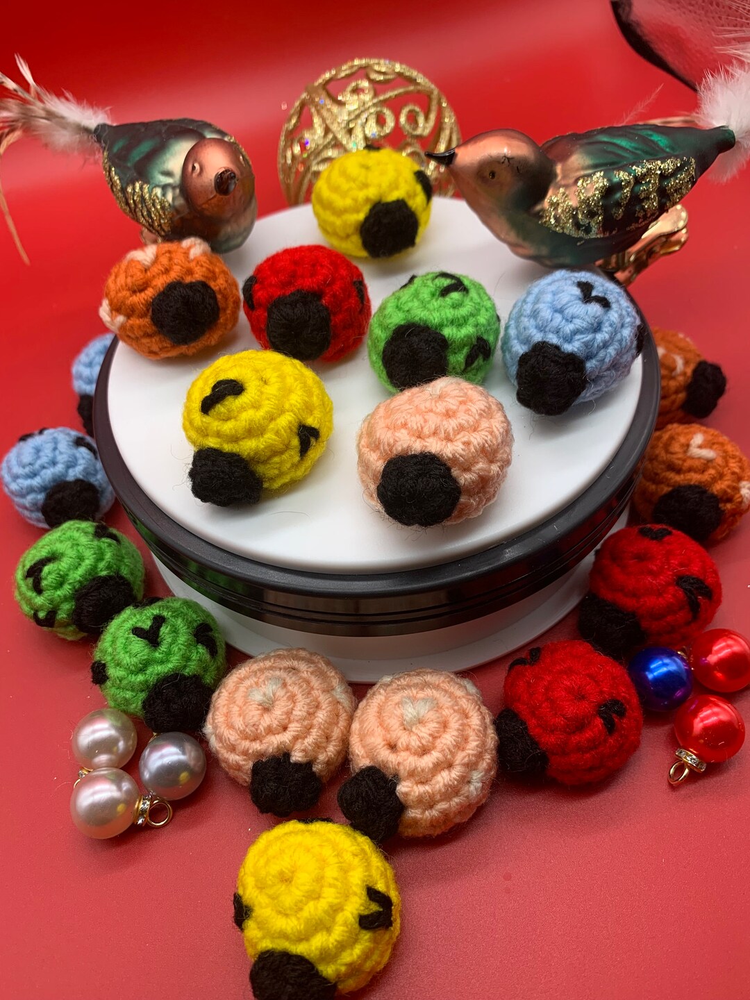 Mini Ladybug Plushies Set of 3: Colorful Bug Collectibles for Fun ...