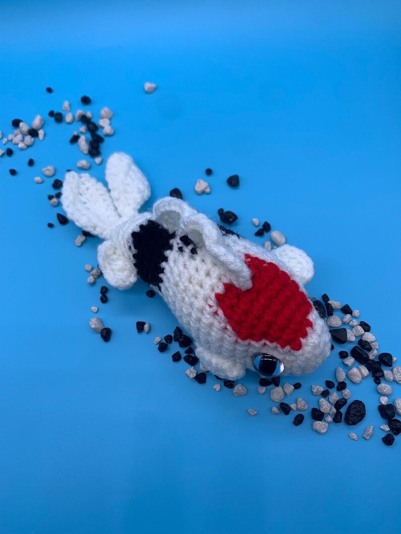 Crochet Koi Fish Plushie: Tricolor Stuffed Carp, Handmade, Red, White ...