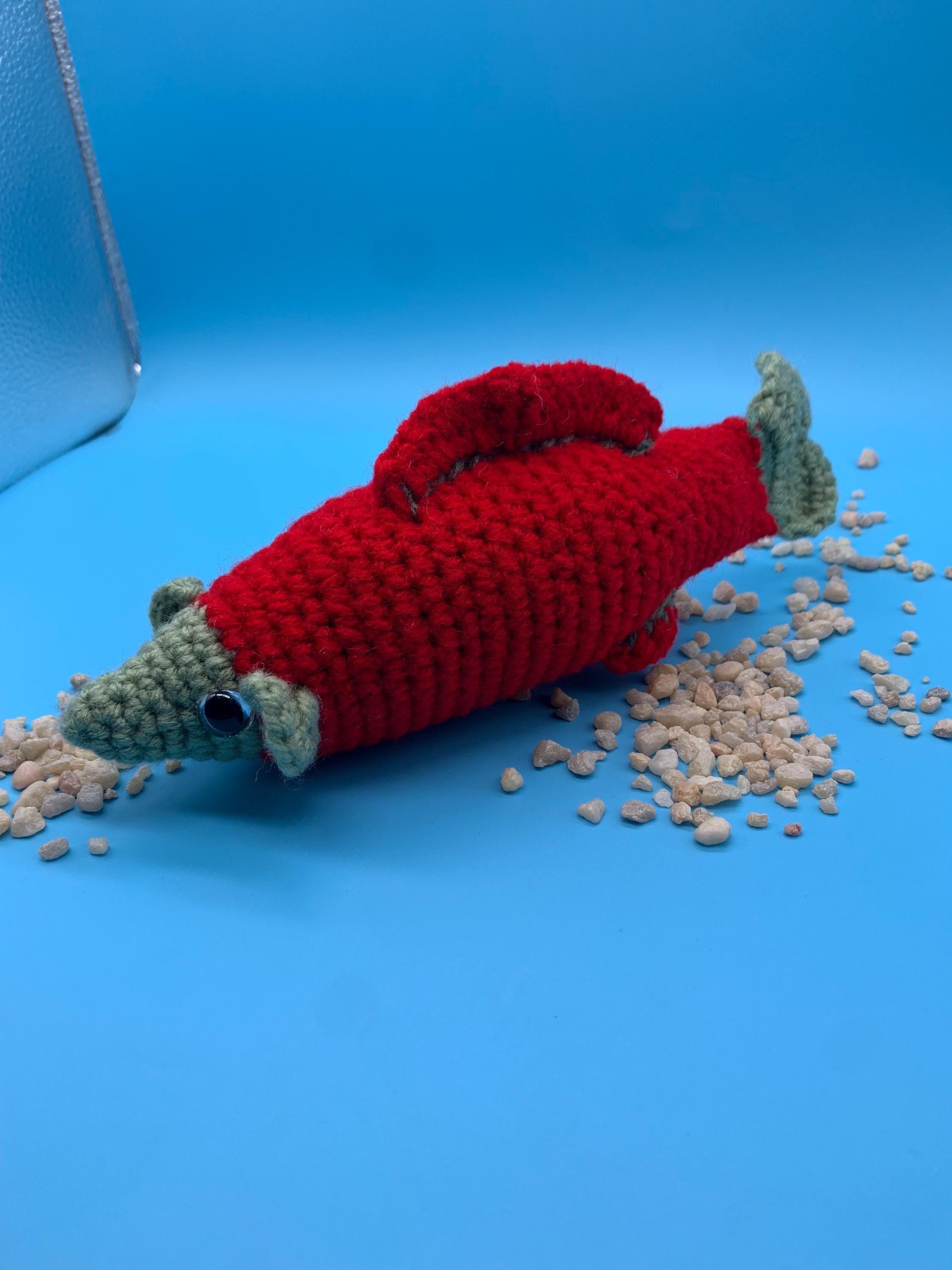 Crochet Red Sockeye Salmon Plushie: Fisherman Gift - Etsy