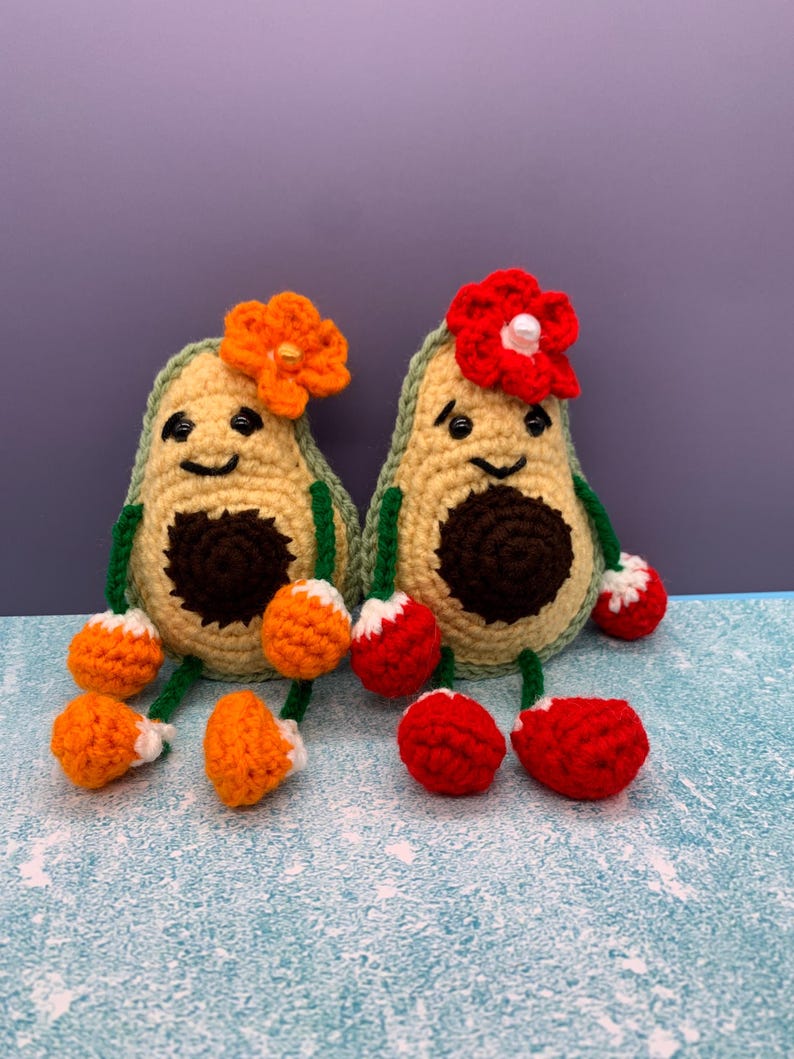 Crochet Avocado Plushie Clip: Handmade Backpack Charm, Vegan Gift - Etsy