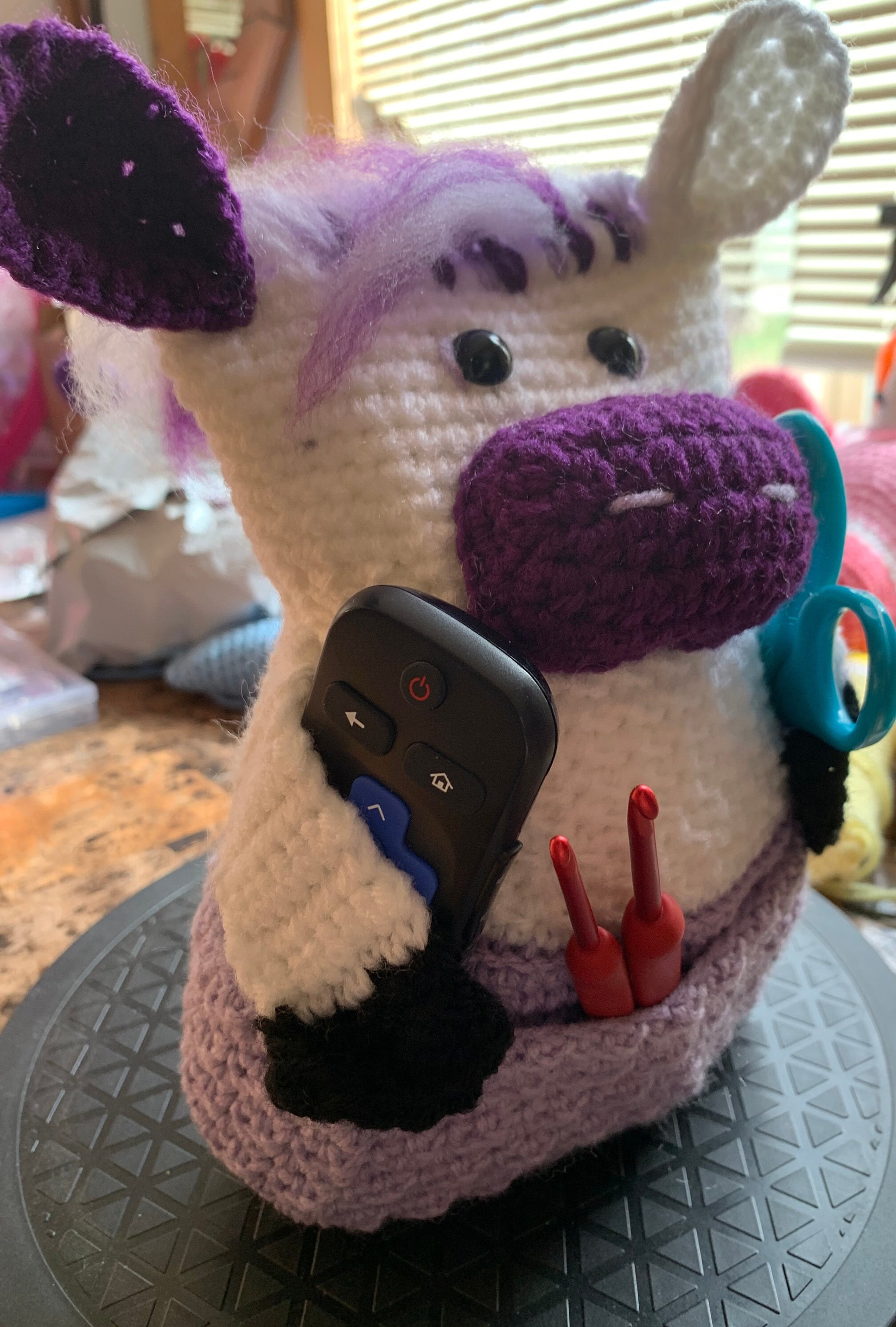 Quirky Cow Desk Organizer & Decor /remote Control Caddy, Handmade ...