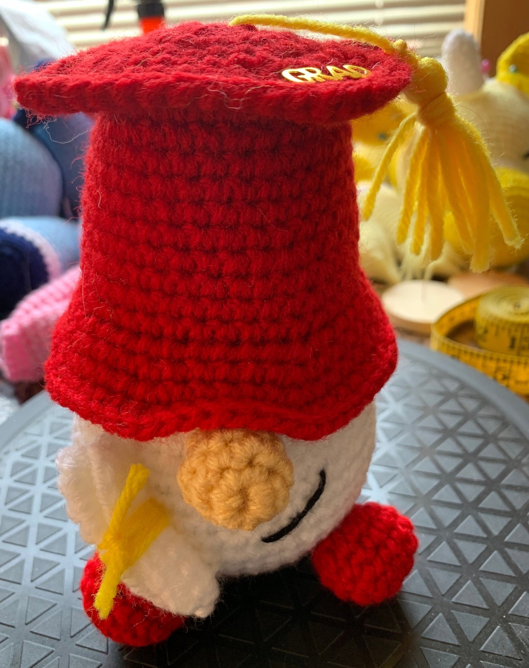 Handmade Crochet Graduation Gnome Holding Diploma, Wearing a Cap ...