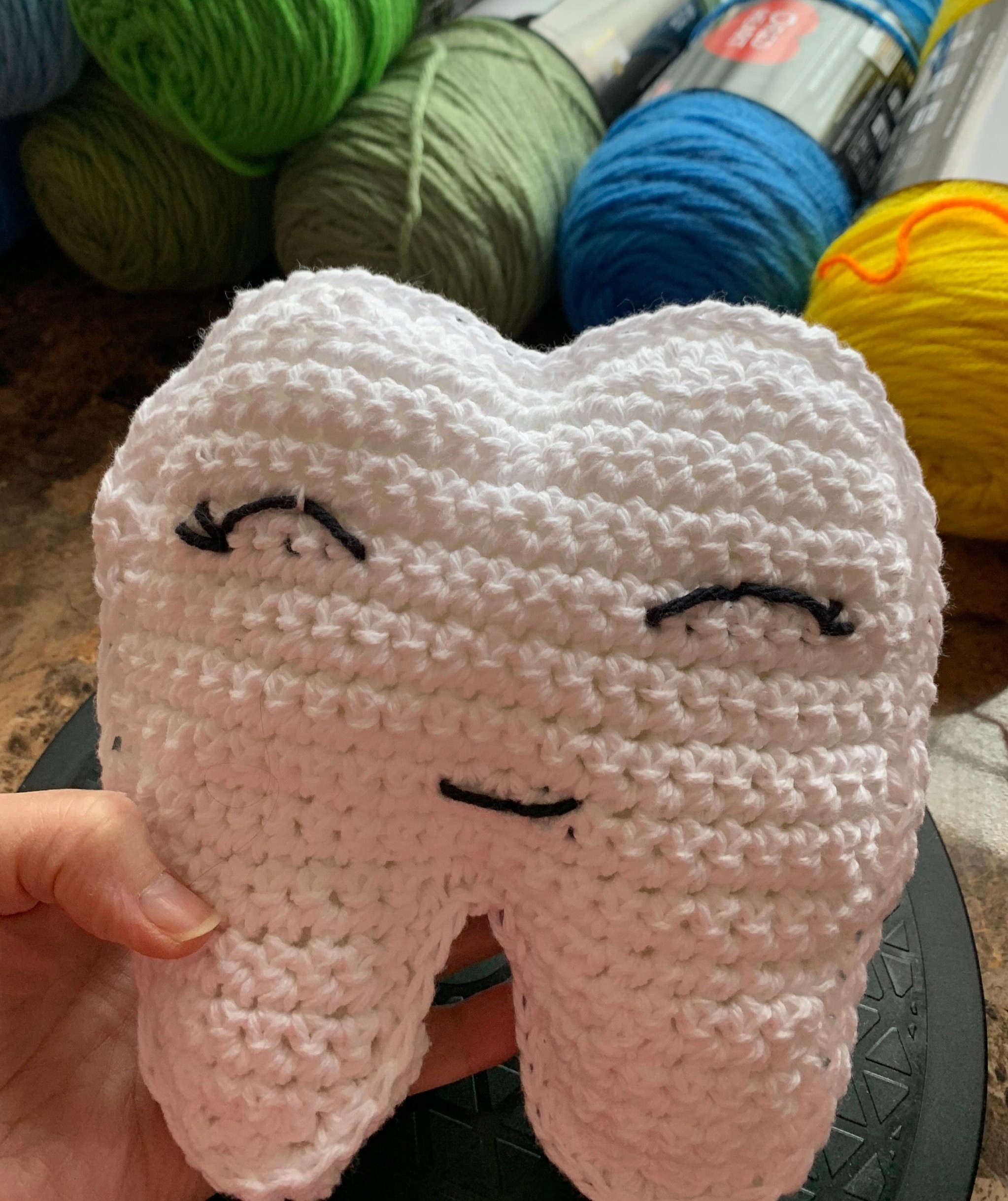 Handmade Crochet, Tooth Shaped Pillow, Pouch for the Tooth Fairy Child ...